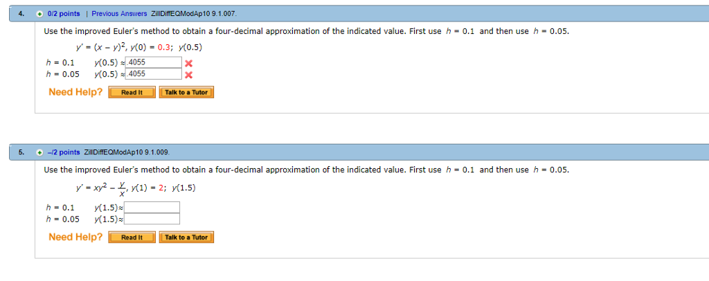 Solved Use the improved Euler's method to obtain a | Chegg.com