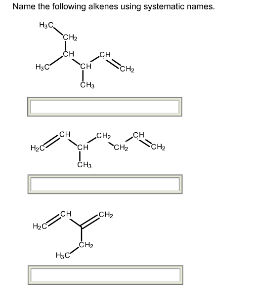 Solved Name the following alkene using systematic names. | Chegg.com