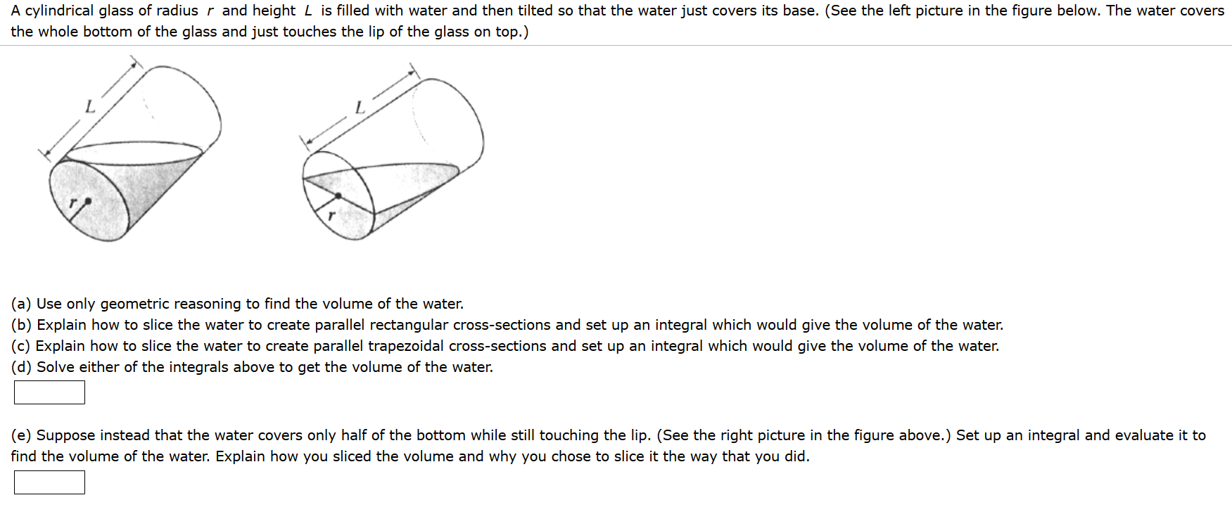 A cylindrical glass of radius r and height L is | Chegg.com