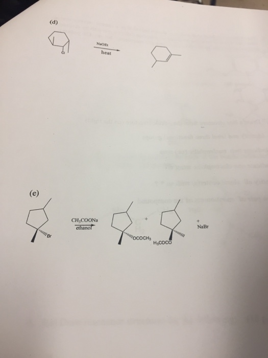 Solved (e) (d) heat CH COONa OCOCH3 | Chegg.com