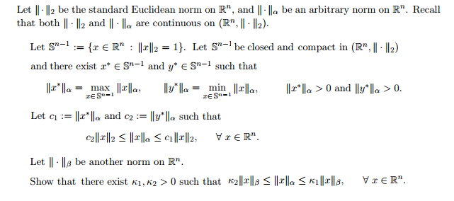 Let ||.||2 be the standard Euclidean norm on Rn, and | Chegg.com