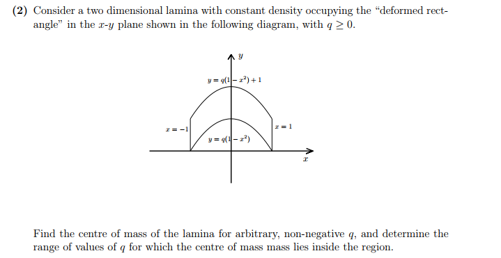 Solved (2) Consider a two dimensional lamina with constant | Chegg.com