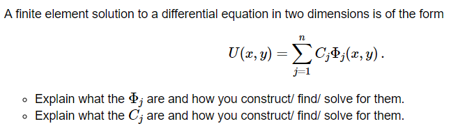 Solved A finite element solution to a differential equation | Chegg.com