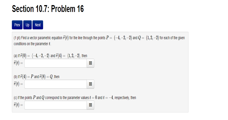 Solved Section 10.7: Problem 16 (1 pt) Find a vector | Chegg.com
