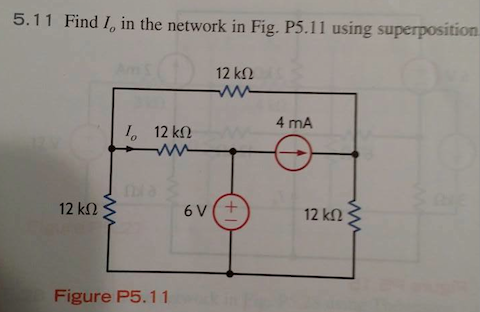 Solved Find I0 in the network in Fig. P5.11 using | Chegg.com