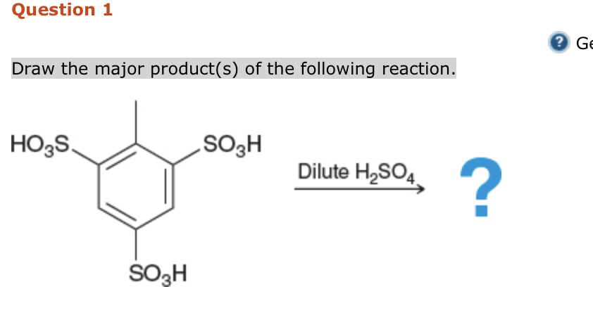 Solved Question 1 2 Draw the major product(s) of the | Chegg.com