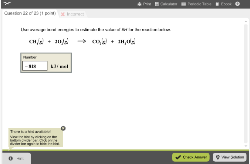 Solved Use average bond energies to estimate the value of | Chegg.com