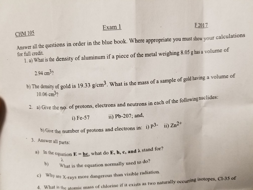 Exam Questions On Density