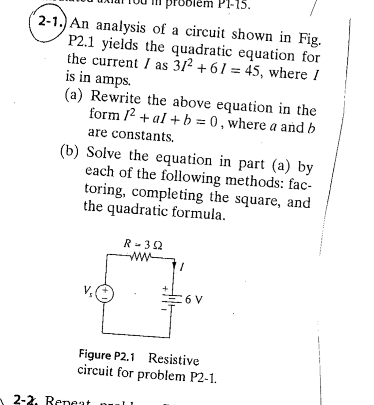 Solved An analysis of a circuit shown in Fig. P2.1 yields | Chegg.com