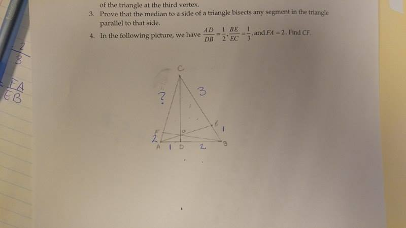 Solved Prove that the median to a side of a triangle bisects | Chegg.com