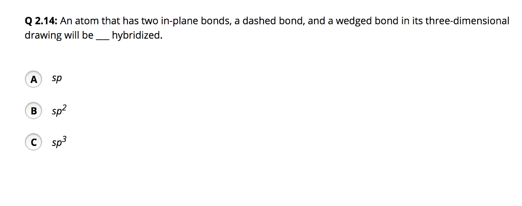 Solved An atom that has two in-plane bonds, a dashed bond, | Chegg.com