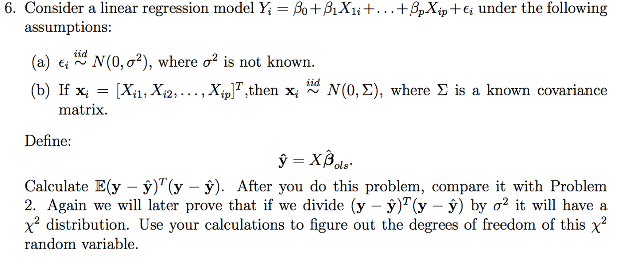 Consider a linear regression model Y_i = beta_0 + | Chegg.com