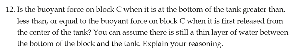 Solved Block C is the same size and shape as blocks A and B, | Chegg.com