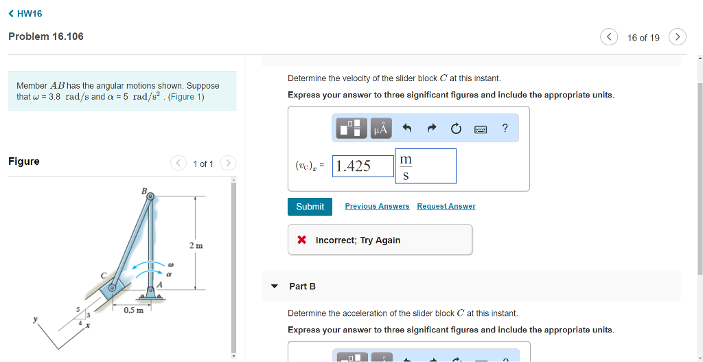 Solved HW16 Problem 16.106 16 of 19 〉 Member AB has the | Chegg.com