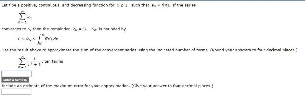 Solved Let f be a positive, continuous, and decreasing | Chegg.com