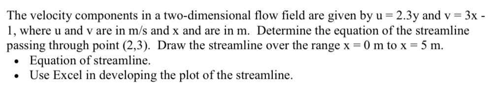 Solved The velocity components in a two-dimensional flow | Chegg.com