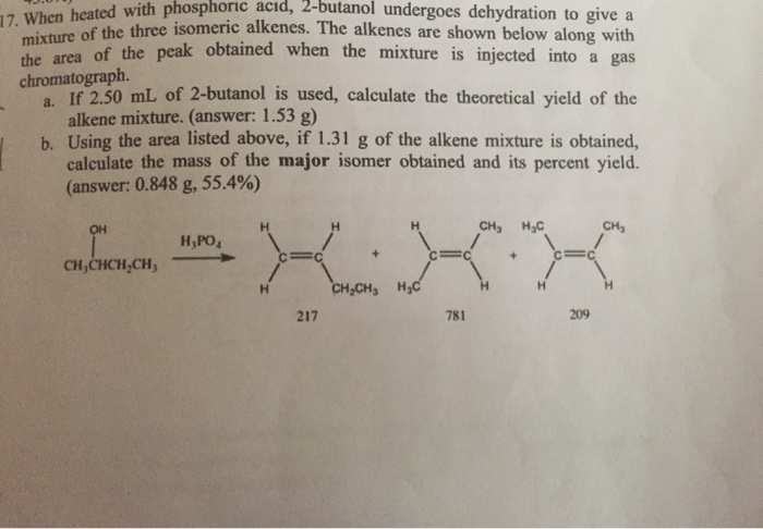 Solved When heated with phosphoric acid, 2-butanol undergoes | Chegg.com