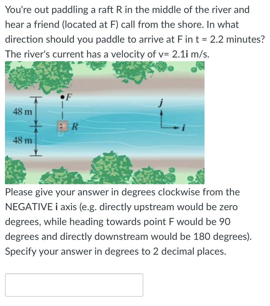 Solved You're out paddling a raft R in the middle of the | Chegg.com