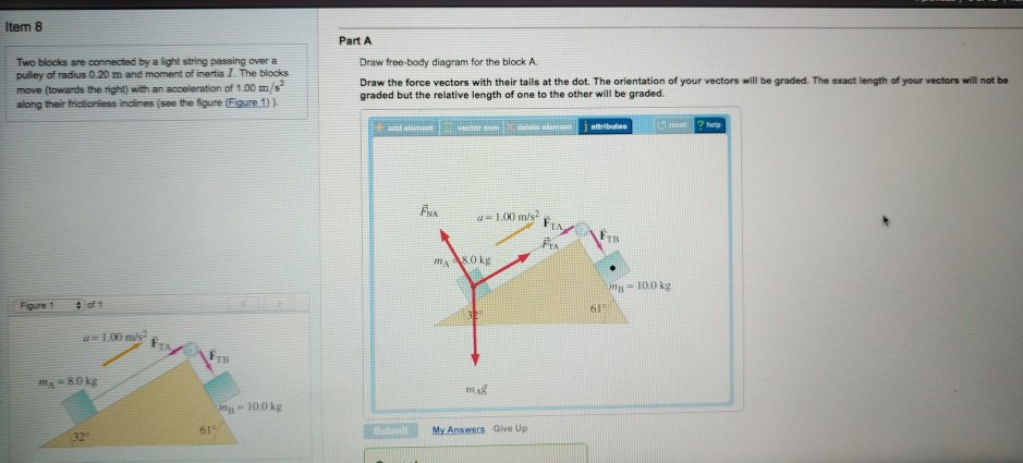Solved Item 8 Part A Two blocks are connected by a light | Chegg.com