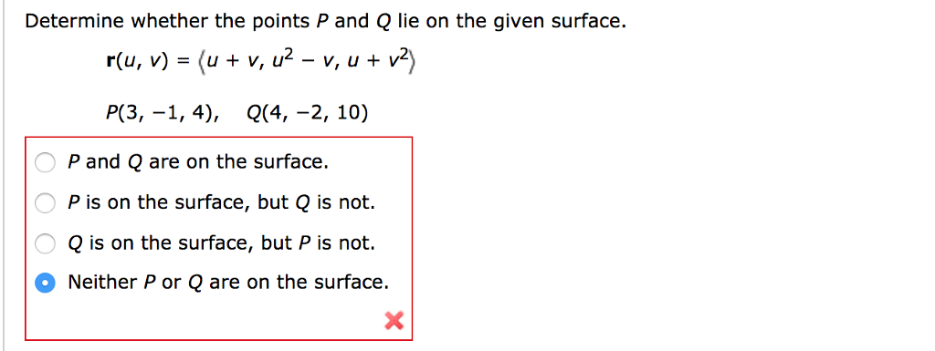 Solved Determine whether the points P and Q lie on the given | Chegg.com Solved Determine whether the points P and Q lie on the given | Chegg.com
