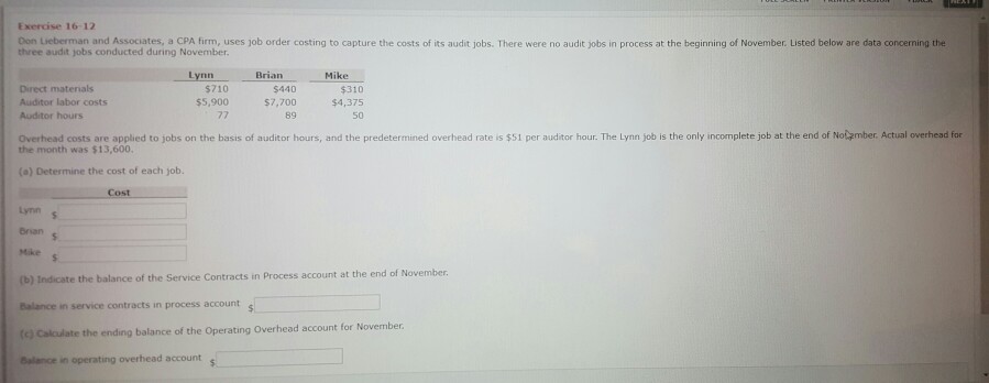 Solved Exercise 16-4 Your answer is partially correct. Try | Chegg.com