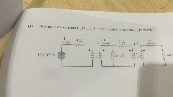 Solved Determine the currents 11, 12 and 13 in the circuit | Chegg.com