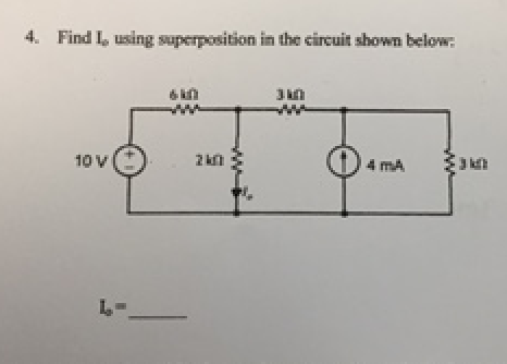 Solved 4. Find Io using superposition in the circuit shown | Chegg.com
