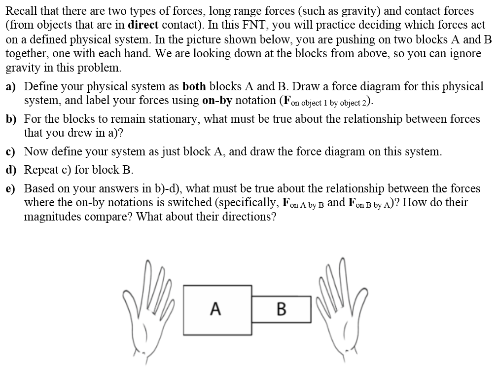 Solved Recall that there are two types of forces, long range | Chegg.com