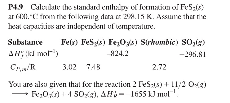 Solved Calculate the standard enthalpy of formation of | Chegg.com