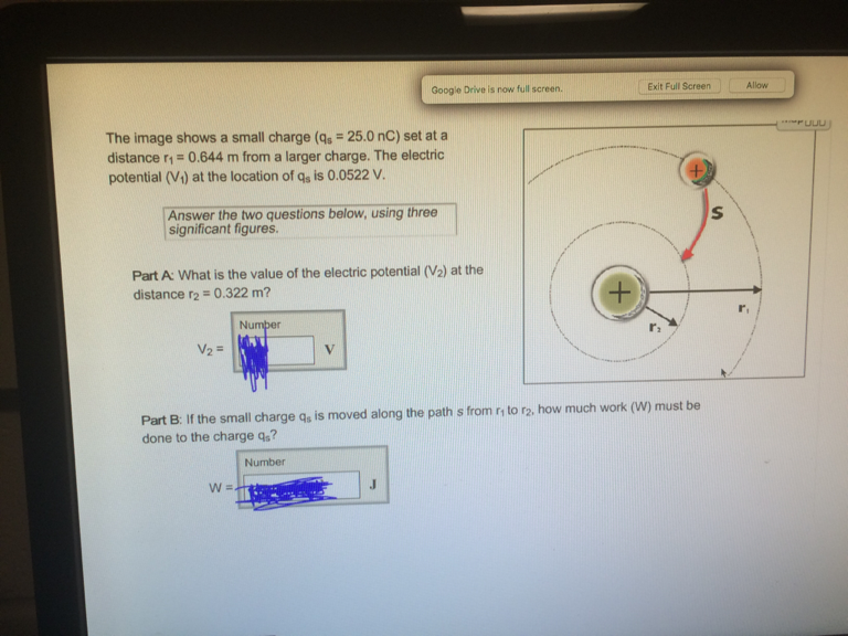 Solved The image shows a small charge (q_s = 25.0 nC) set at | Chegg.com
