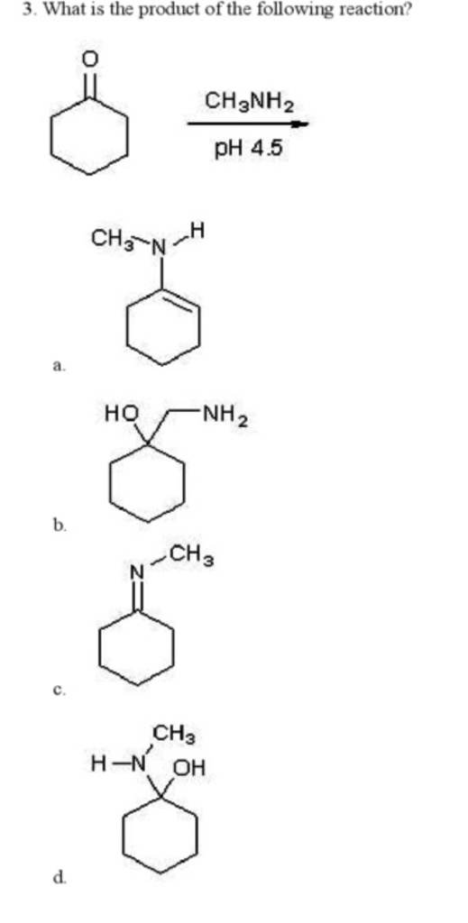 Solved 3. What is the product of the following reaction? CH | Chegg.com
