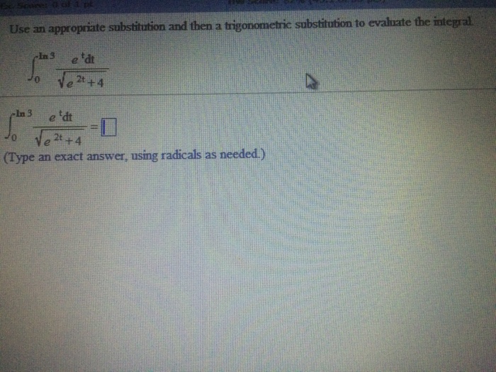 Solved Use an appropriate substitution and then | Chegg.com