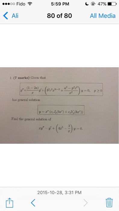 Solved Given that y" + (1 - 2a)/x y' + (b^2c^2x^2c - 2 + | Chegg.com