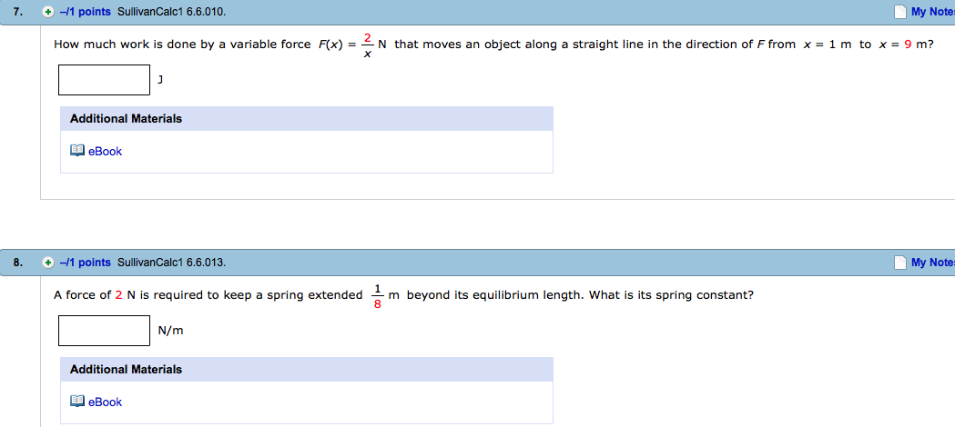 Solved How much work is done by a variable force F(x) = 2/xN | Chegg.com