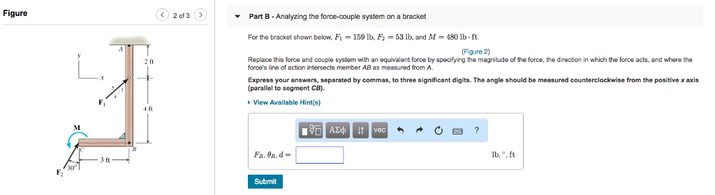 Solved Figure 2013 Part B-Analyzing the force-couple system | Chegg.com