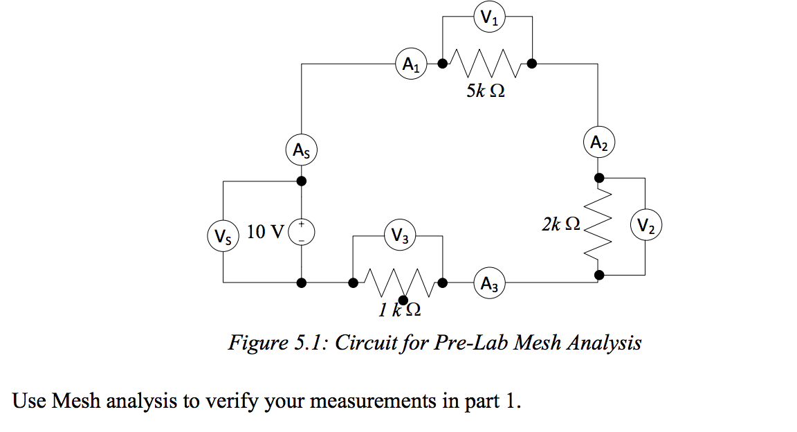 Solved Circuit for Pre-Lab Mesh Analysis Use Mesh analysis | Chegg.com