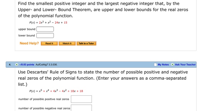 Solved Find the smallest positive integer and the largest | Chegg.com
