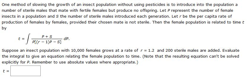 Solved One method of slowing the growth of an insect | Chegg.com