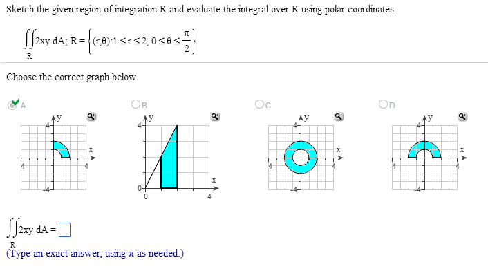 Solved Sketch the given region of integration R and evaluate | Chegg.com
