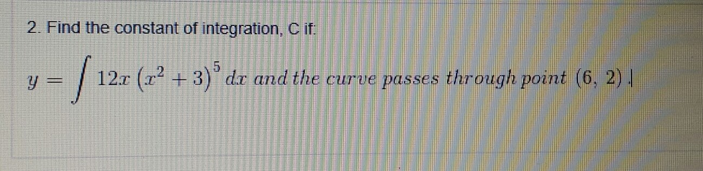 Solved Find the constant of integration, C if: y = infinity | Chegg.com