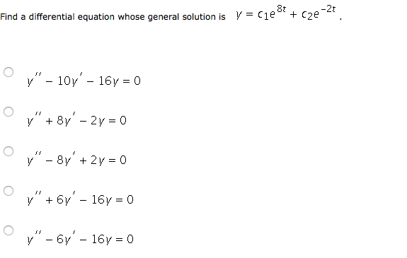 Solved Find a differential equation whose general solution | Chegg.com