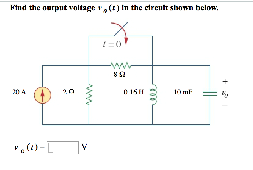 Solved Find the output voltage v _0 (t) in the circuit shown | Chegg.com