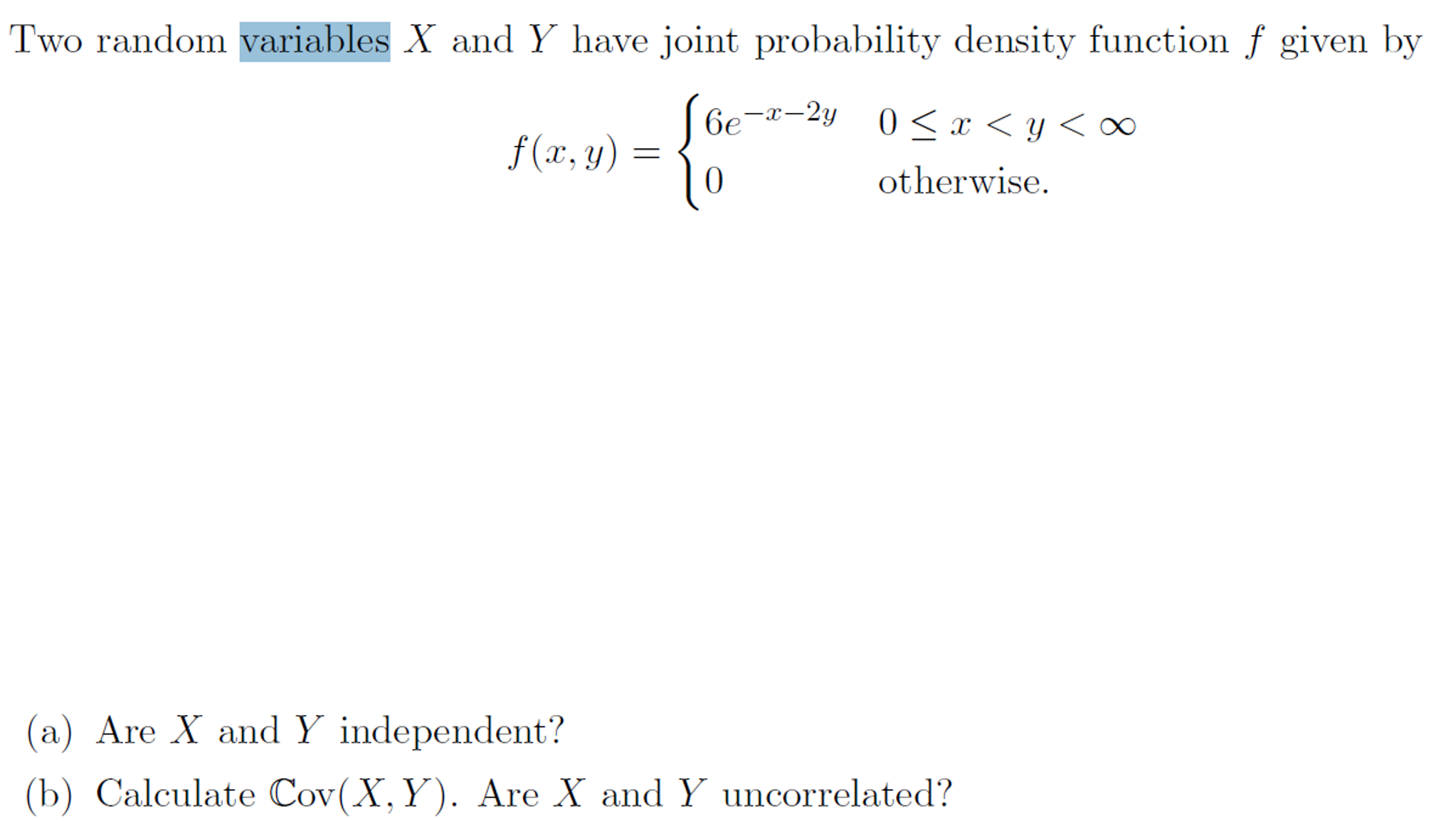 Solved Two random variables X and Y have joint probability | Chegg.com