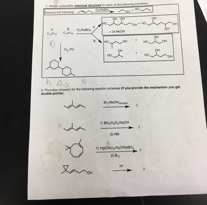 Solved 1- Assign a plausible chemical structure for each of | Chegg.com