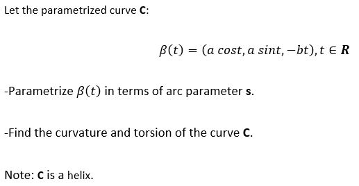 Solved Let the parametrized curve C: ?(t)-( a cost, a | Chegg.com
