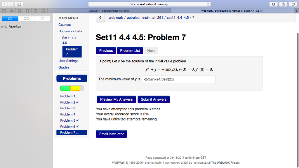 Calculus Archive | March 18, 2017 | Chegg.com
