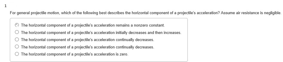Solved For General Projectile Motion Which Of The Following