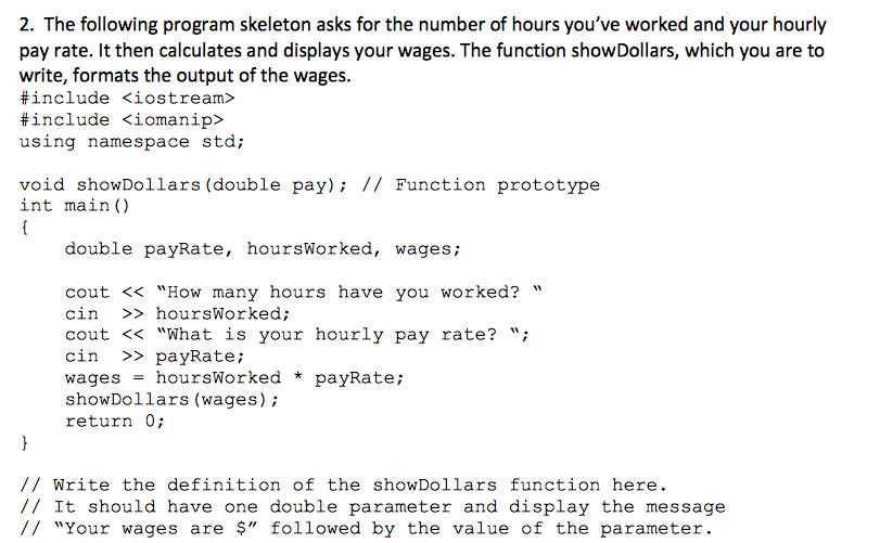 Solved The following program skeleton asks for the number of | Chegg.com