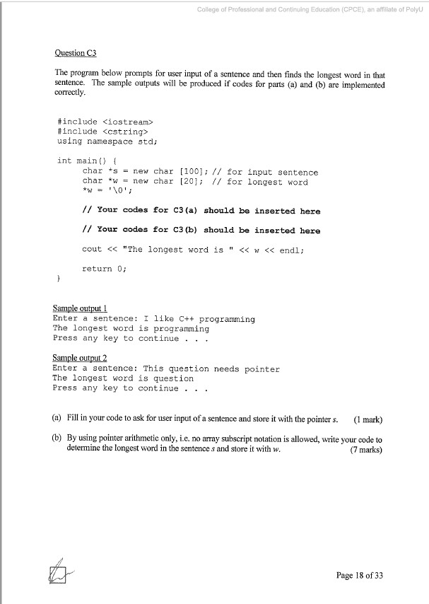 Solved The program below prompts for user input of a | Chegg.com