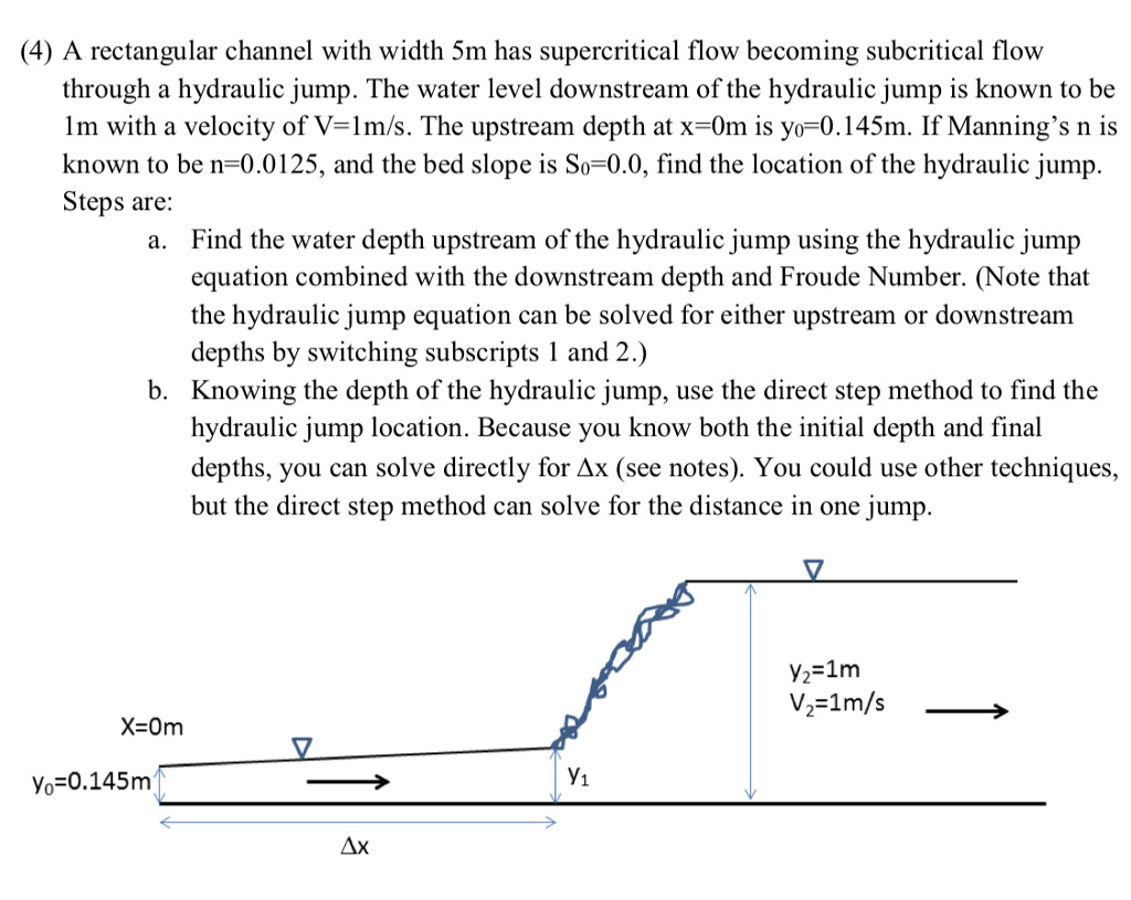 Solved (4) A rectangular channel with width 5m has | Chegg.com